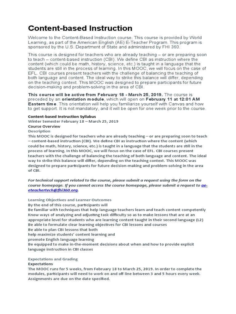 Content - Based Instruction (Cbi) | PDF | Second Language | Mobile App