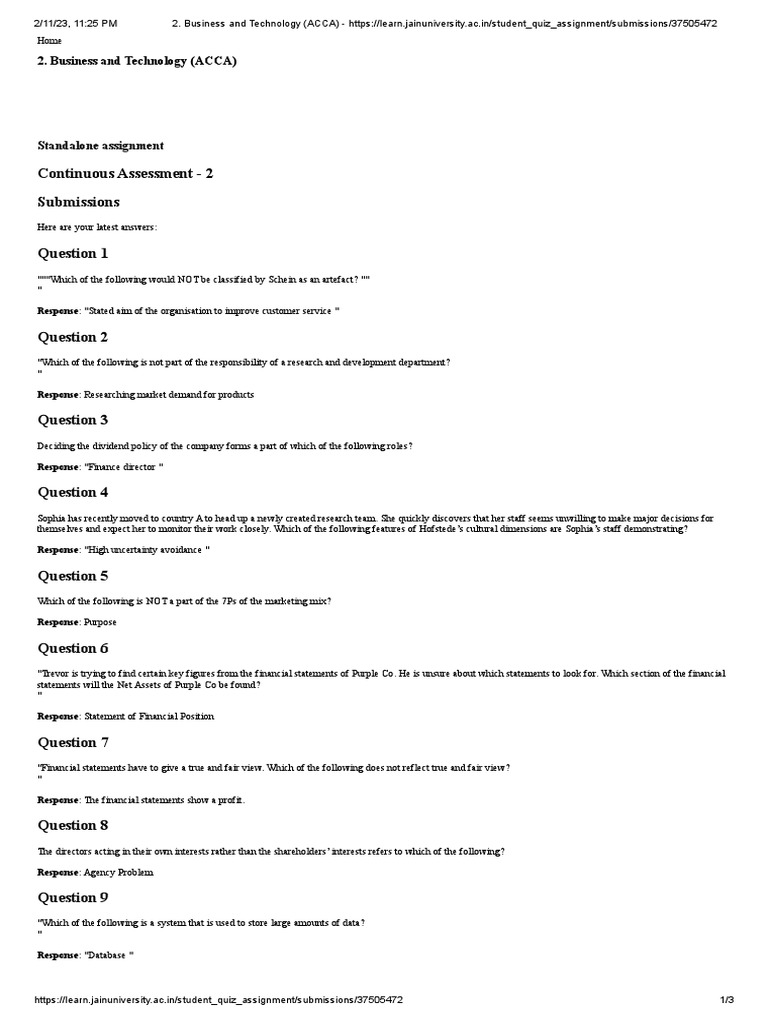 BT Ca2 | PDF | Audit | Internal Control