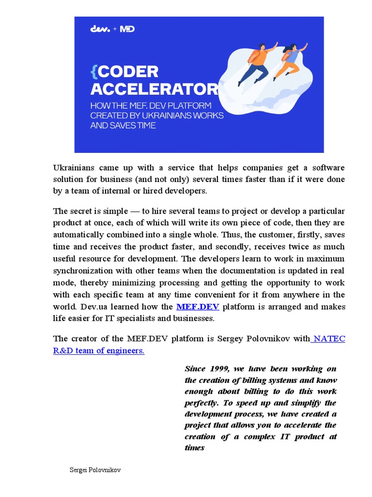 Coder Accelerator | PDF | Specification (Technical Standard) | Automation