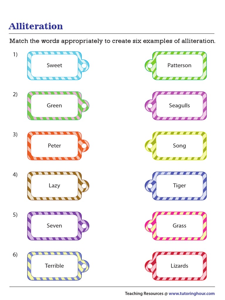 Alliteration - Match | PDF