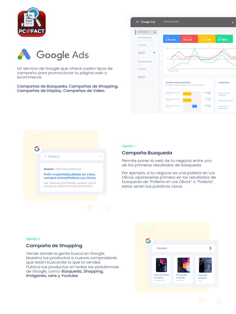 Pcefact - Google ADS.pdf | PDF | Posicionamiento en buscadores | Marketing