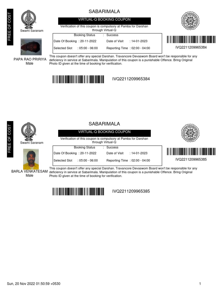 Remaining All Sabari Ticket PDF | PDF | Kerala