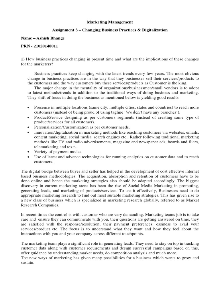 Ashish Bhange - Changing Business Pratices and Digitization | PDF ...