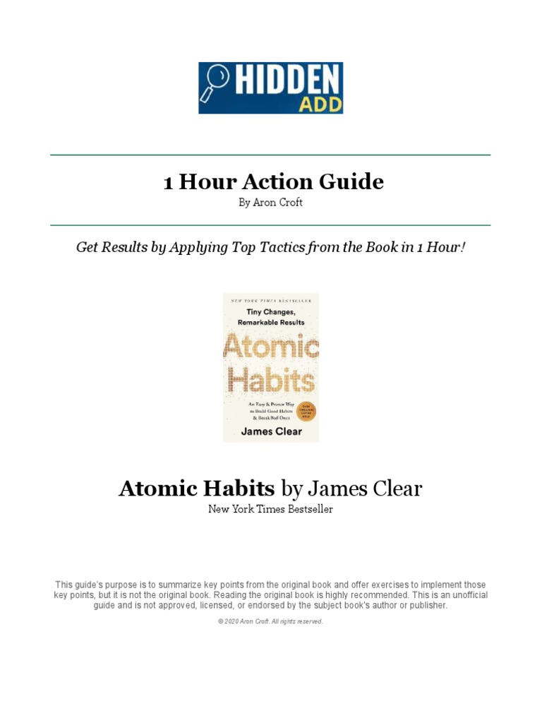 Atomic Habits - 1 Hour Action Guide VF | PDF | Habits