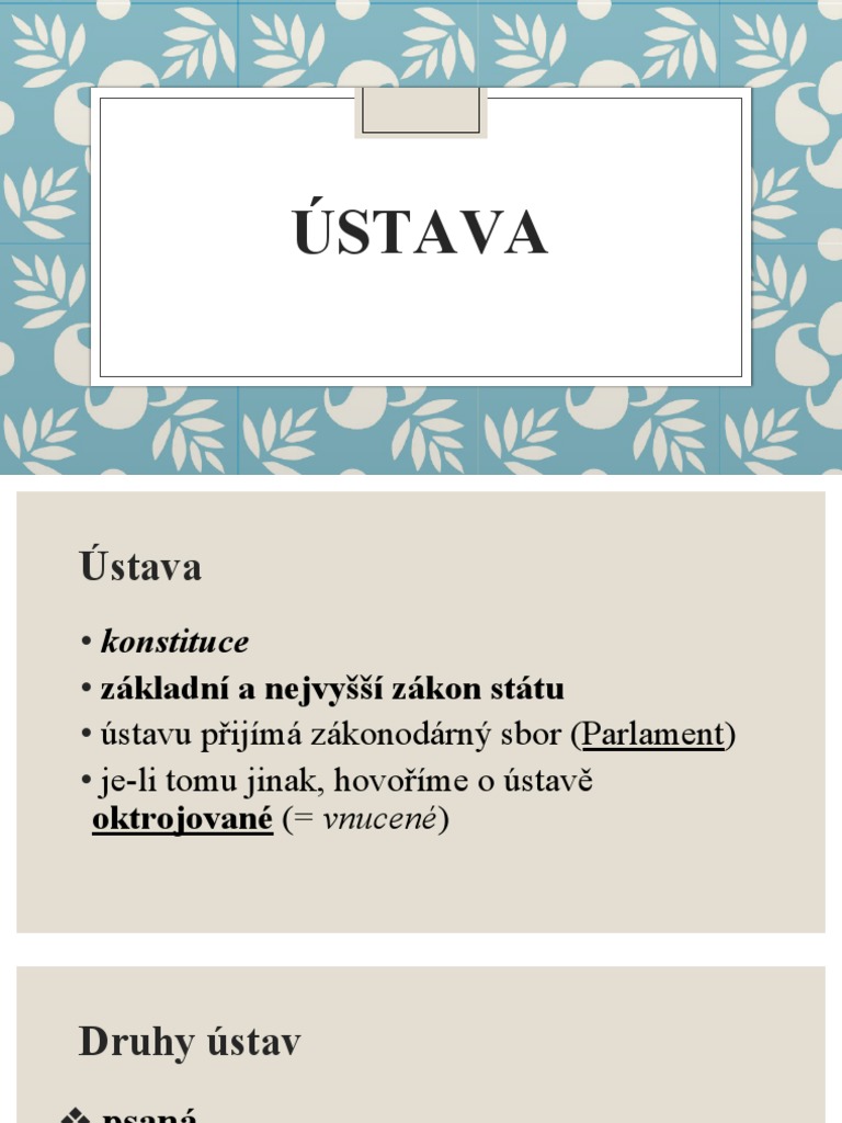 Ústava 1 | PDF