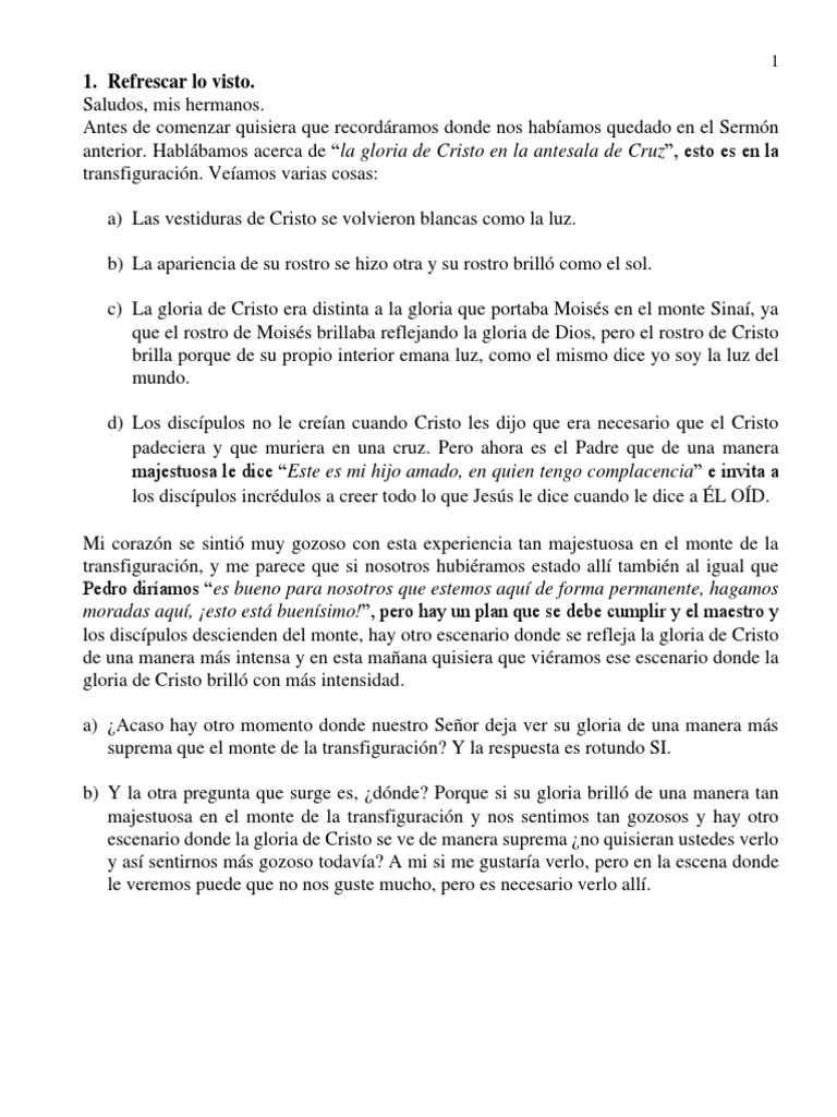 De La Gloria en El Monte A La Gloria en La Cruz | PDF | Jesús | La ...