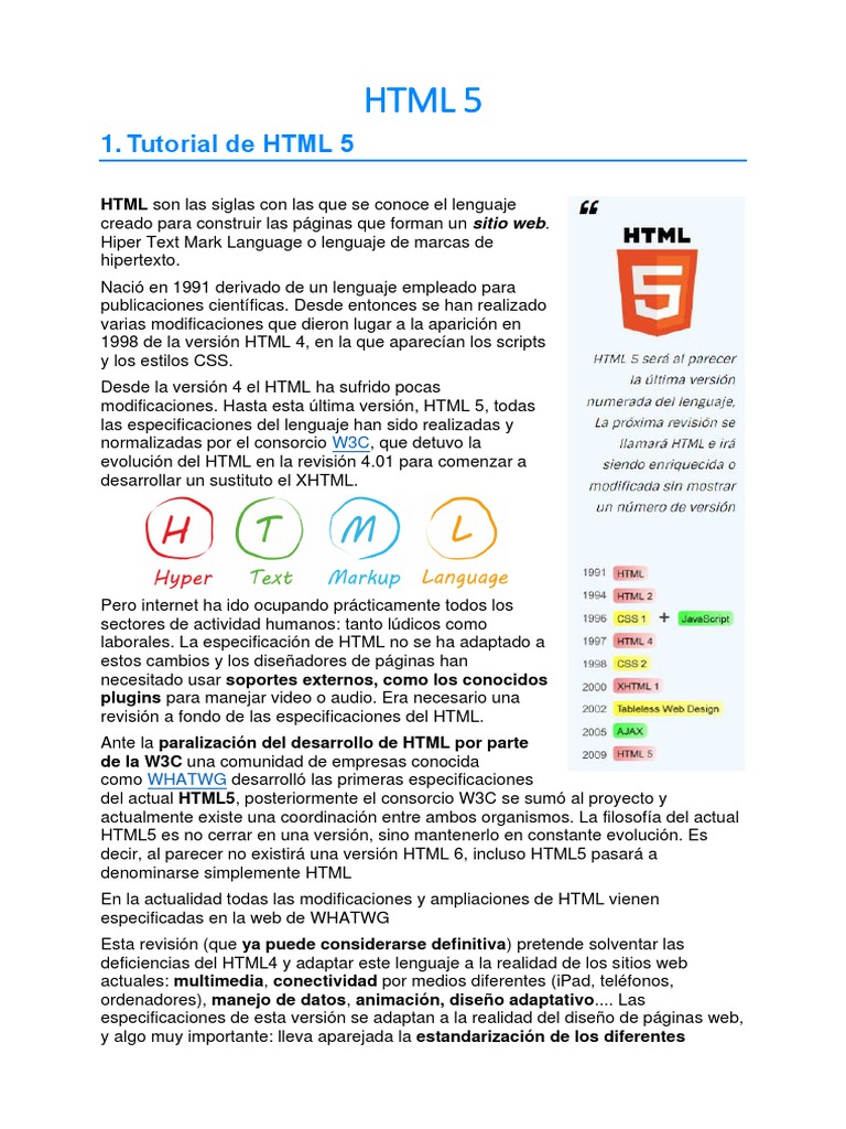 02 Tutorial de HTML5.pdf | PDF | HTML | Redes