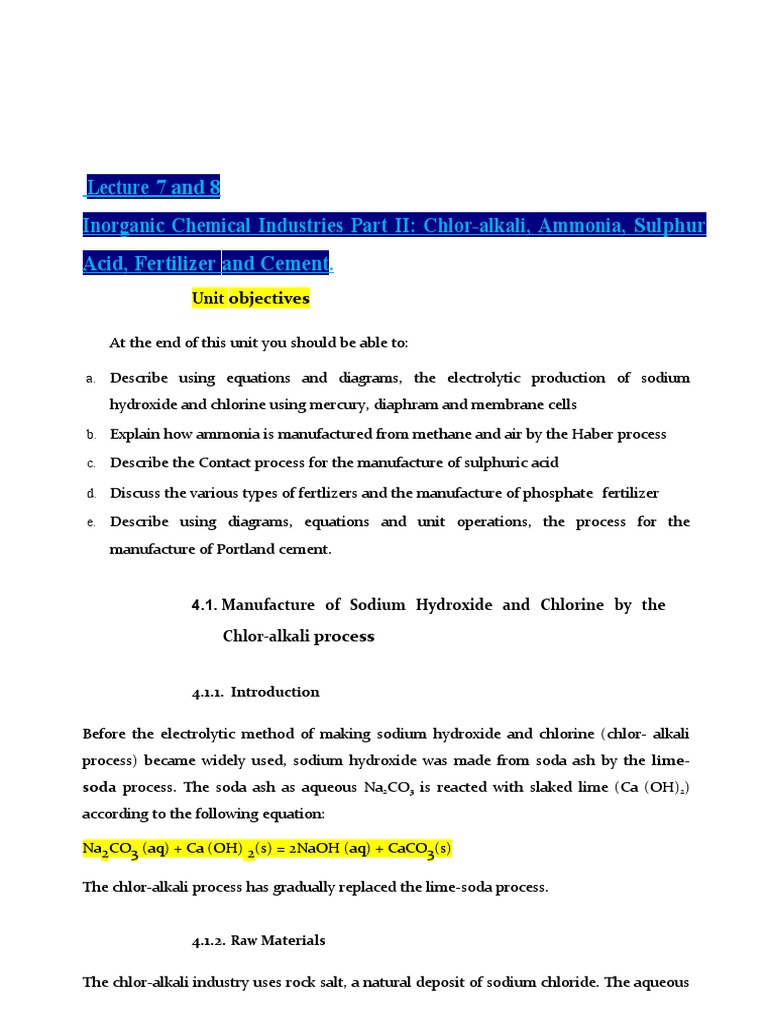 Lecture 4 Notes | PDF | Fertilizer | Ammonia Lecture 4 Notes | PDF | Fertilizer | Ammonia