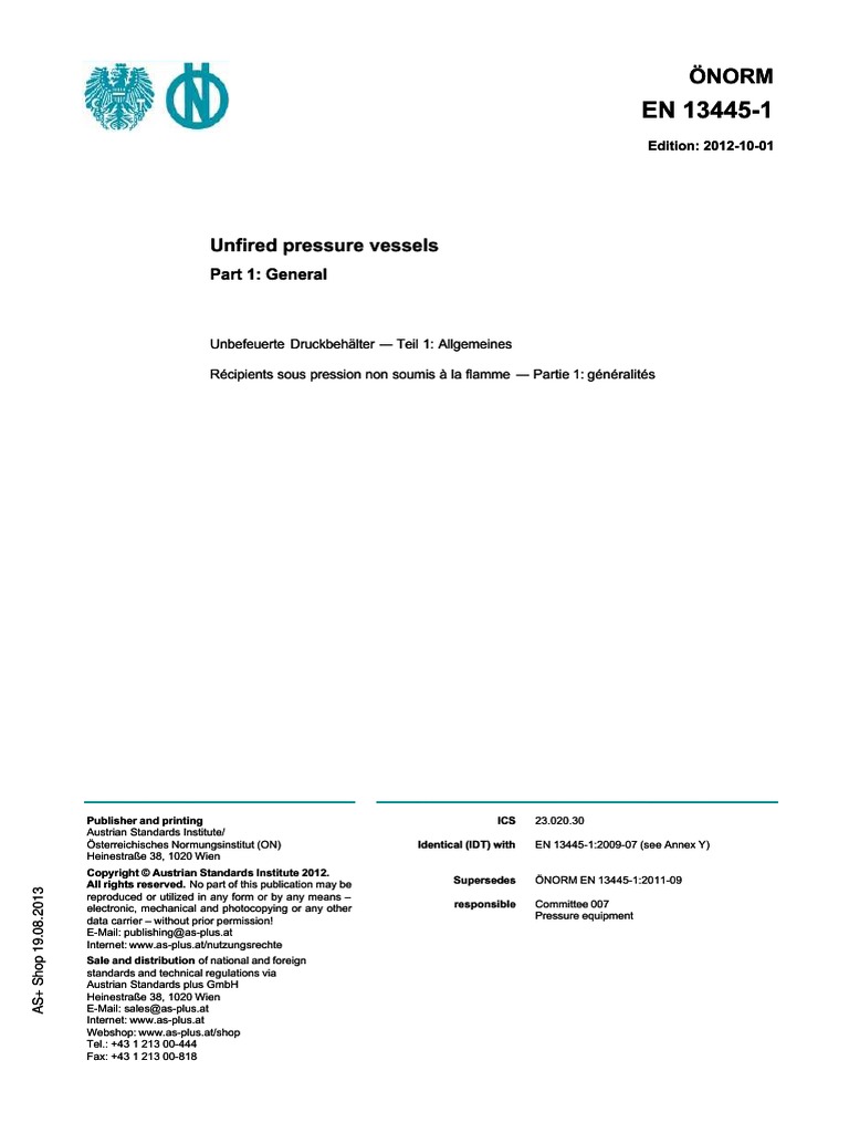 En 13445 1 PDF | Download Free PDF | Nondestructive Testing | Materials