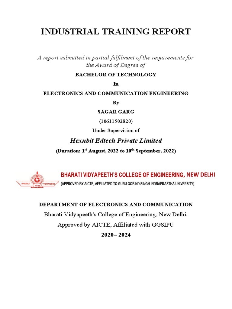 Industrial Training Report (SagarGarg) | PDF | Embedded System | Microcontroller