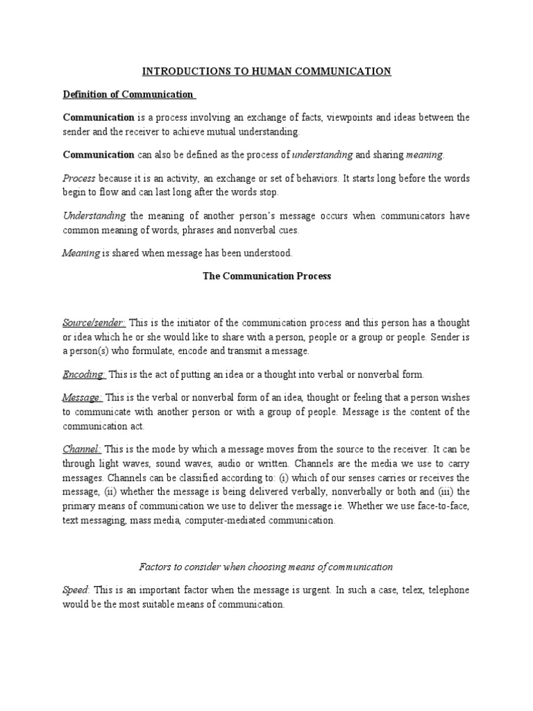 Basics of Human Communication | PDF | Communication | Perception