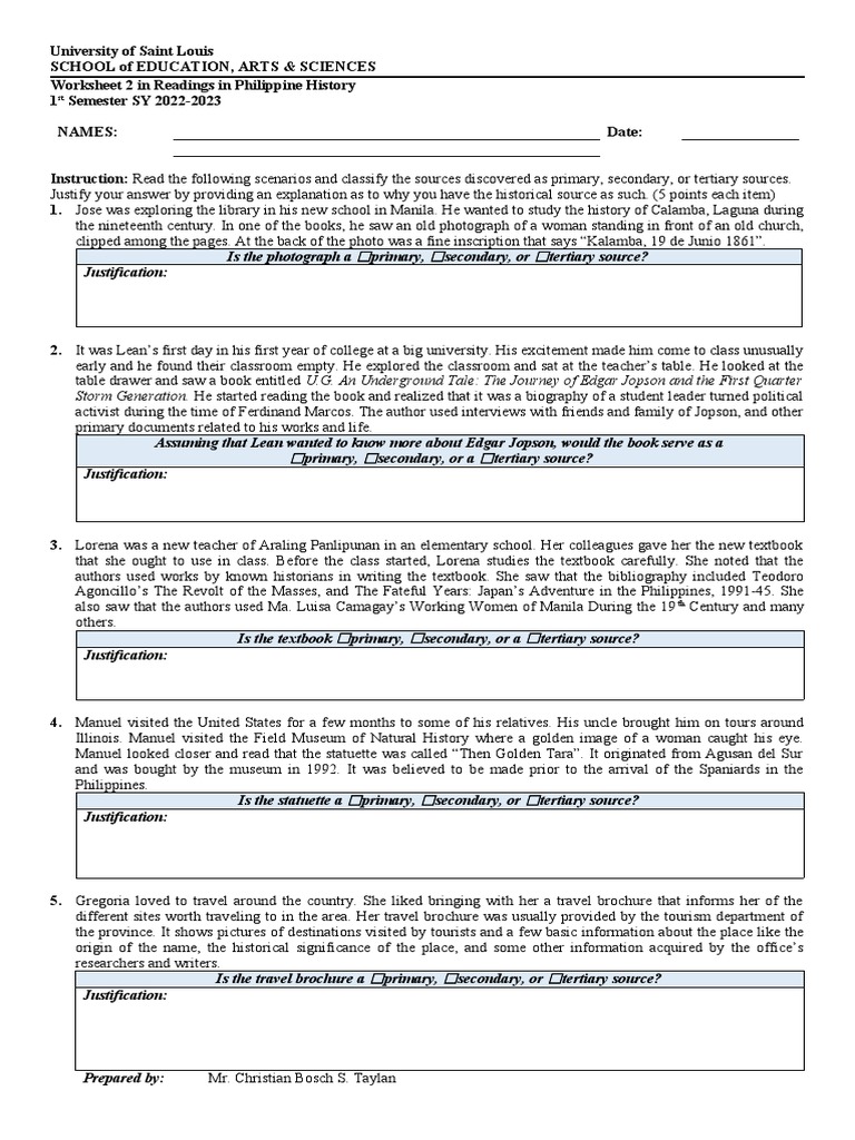 RIPH Worksheet 2 | PDF
