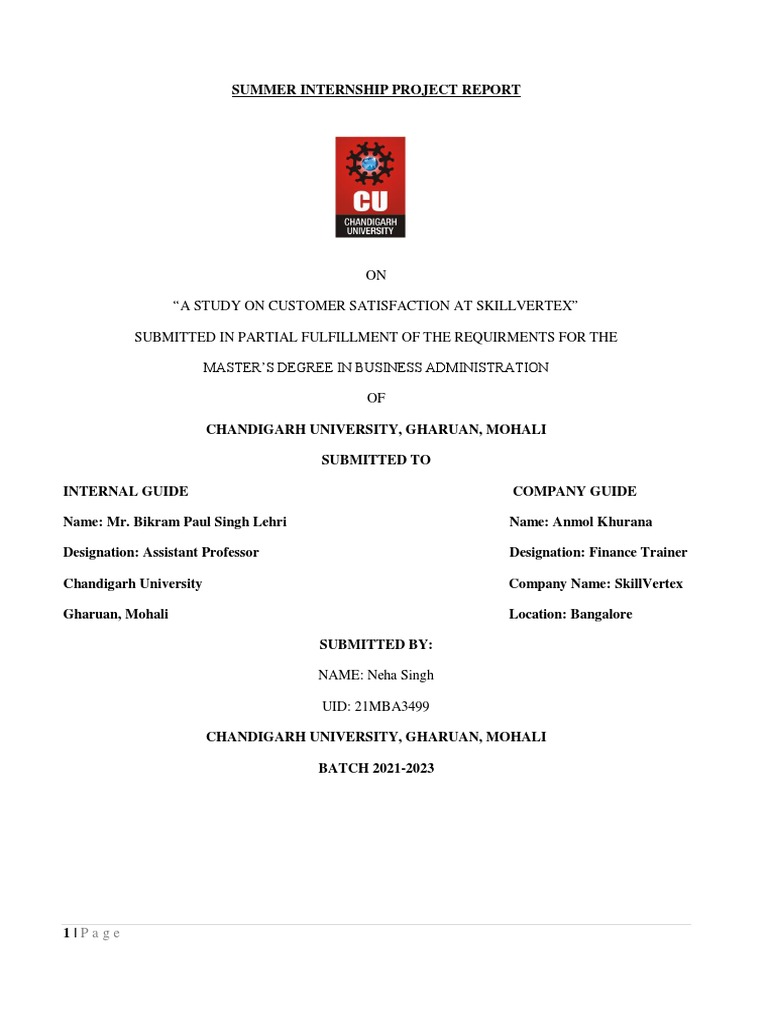 21mba3499 Neha Singh Final Sip Report PDF | PDF