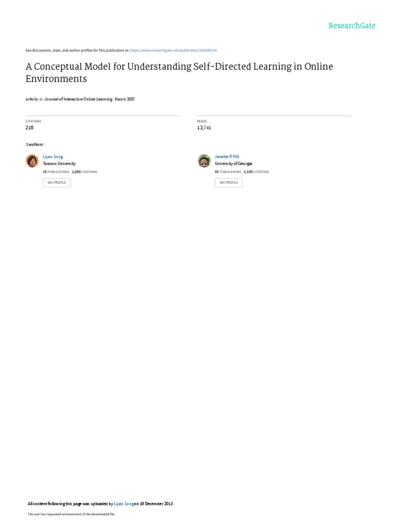 A Conceptual Model For Understanding Self-Directed | Download Free PDF ...