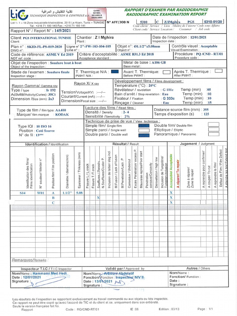 Radiography Report PDF | PDF