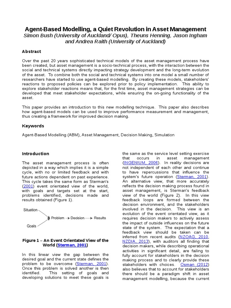 Agent-Based Modelling, A Quiet Revolution in Asset Management | PDF | Agent Based Model | Simulation