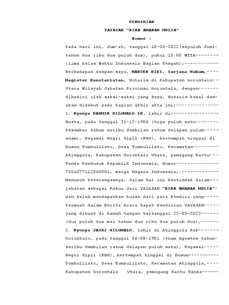 Yayasan Bina Amanah Mulia | PDF