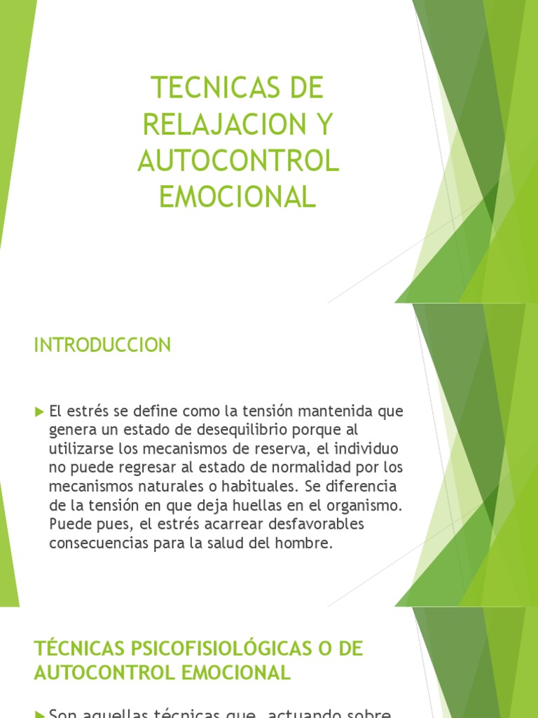 3° Tecnicas de Relajacion y Autocontrol Emocional | PDF | Respiración | Estrés (biología)