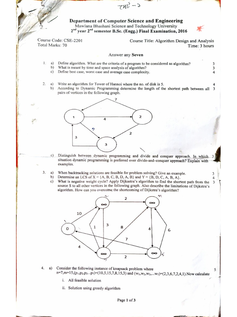 Algorithm Design Analysis | PDF