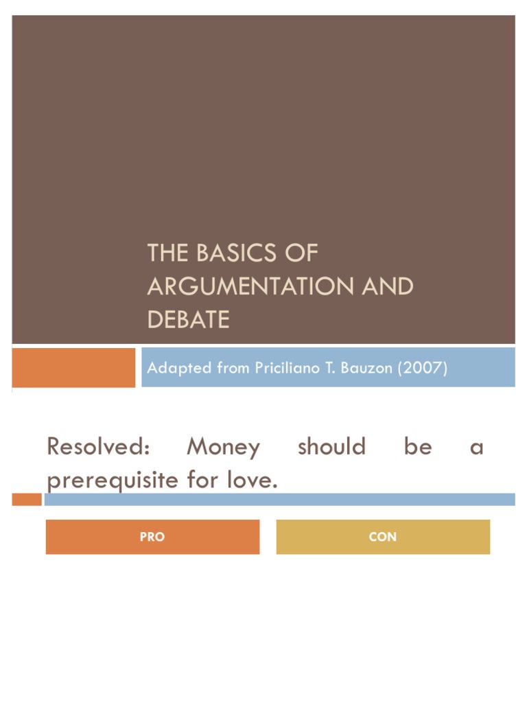 Lesson E1 - Basic of Argument and Debate | PDF