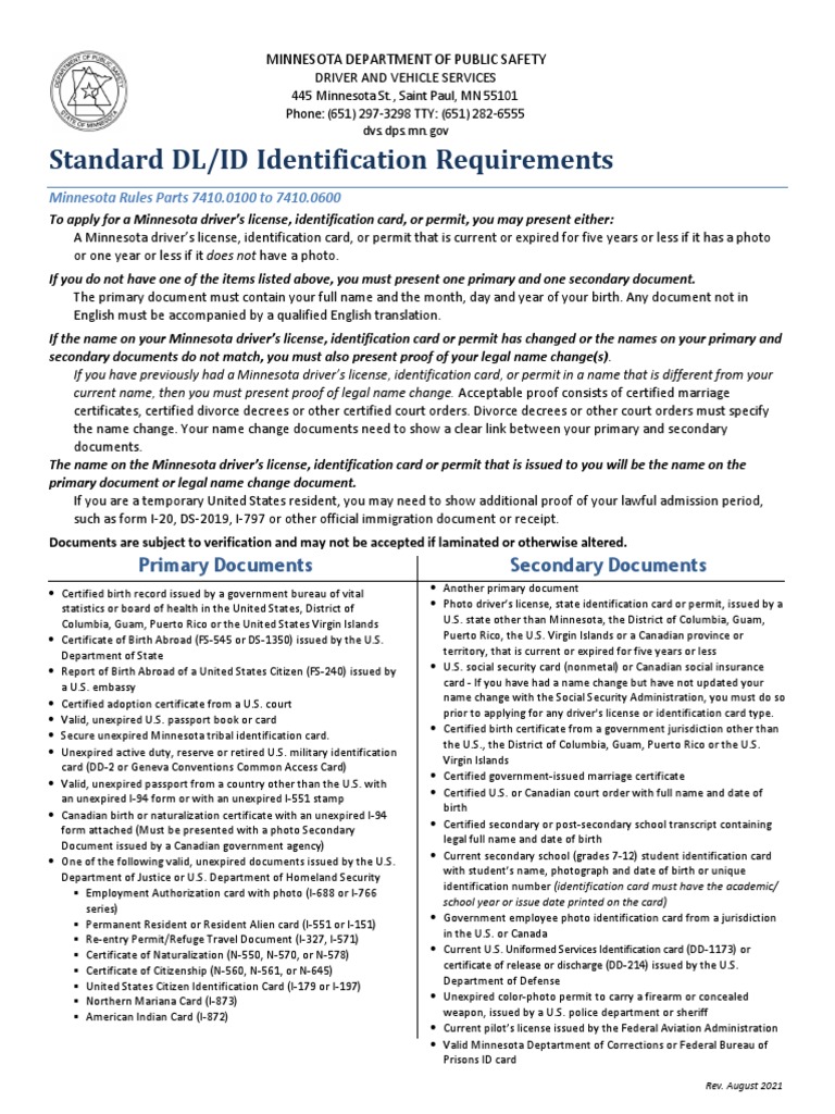 IdentificationRequirements English | PDF | Identity Document | Driver's ...