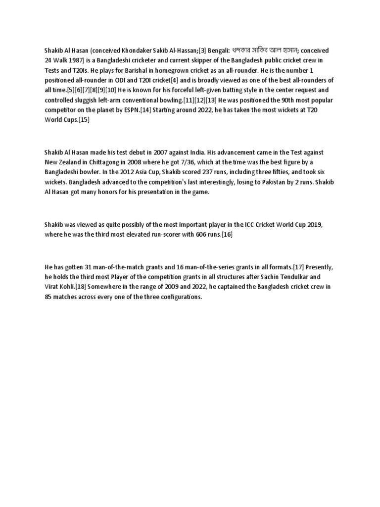 Shakib Al Hasan 2 | PDF