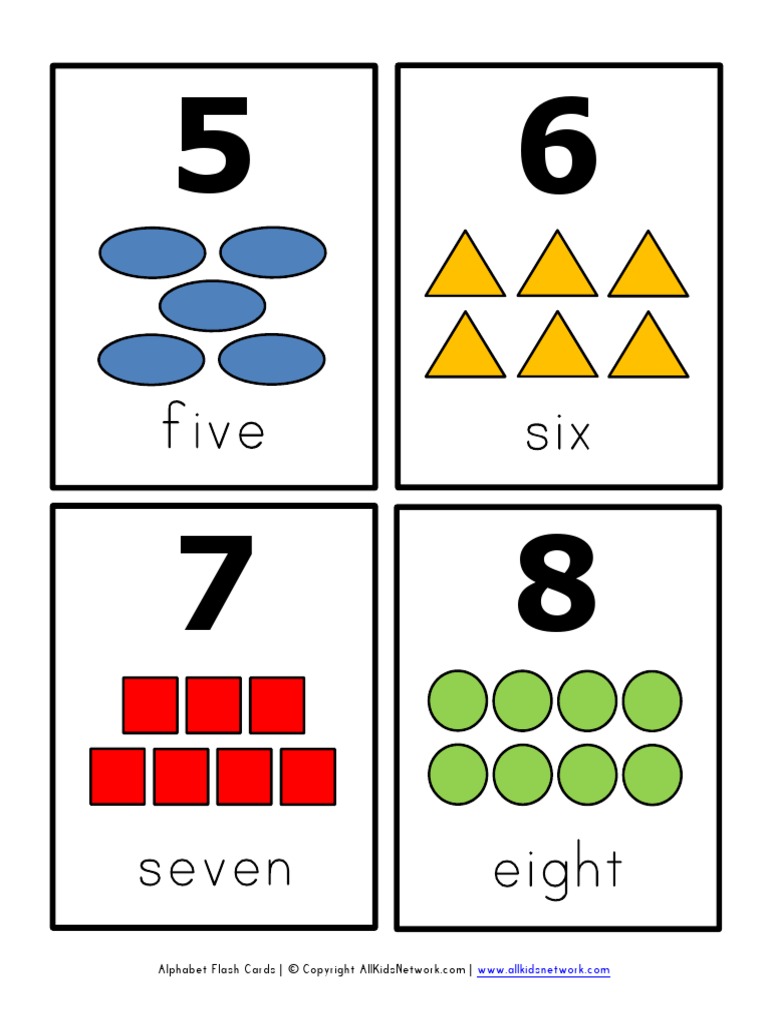 Number Flashcards 5 8 PDF | PDF