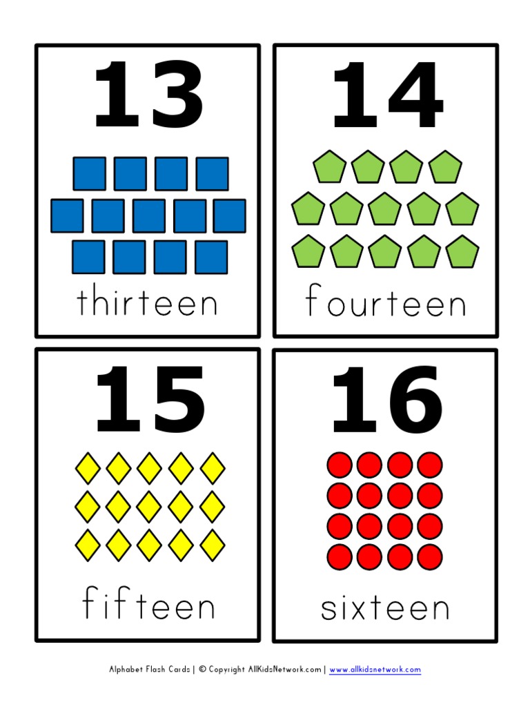 Number Flashcards 13 16 PDF | PDF