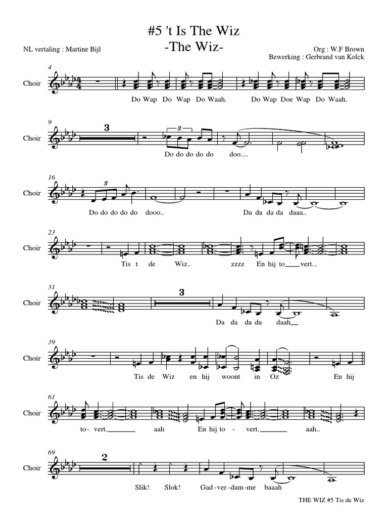 05 T Is The Wiz - Vocal Score | PDF