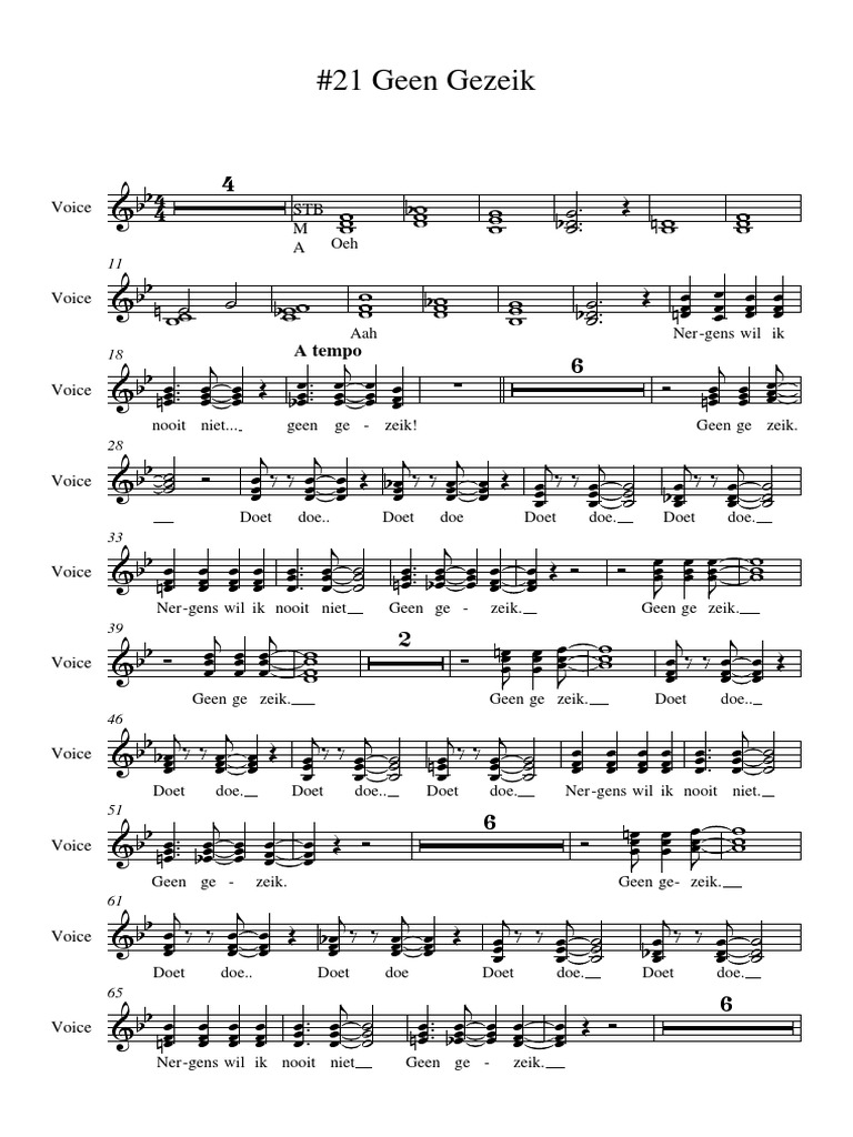 21 Geen Gezeik - Vocal Score | PDF