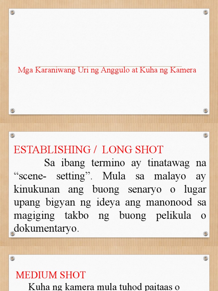 Iba't Ibang Anggulo o Kuha NG Camera | PDF
