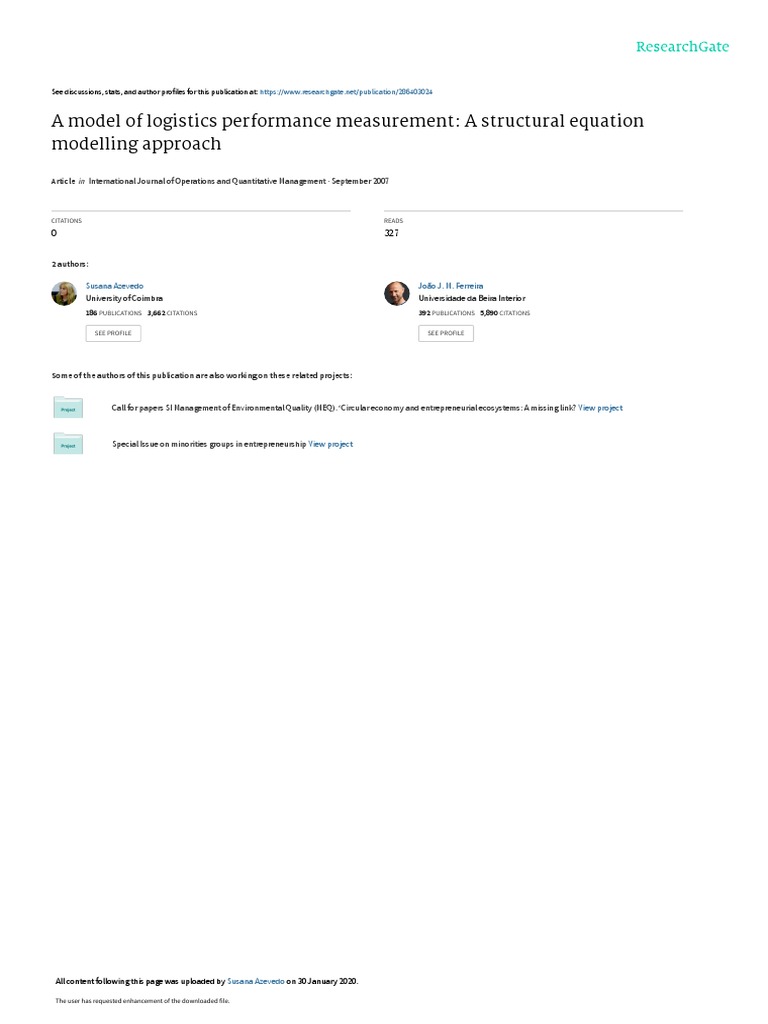 Logistics Performance Measurement | Download Free PDF | Survey ...
