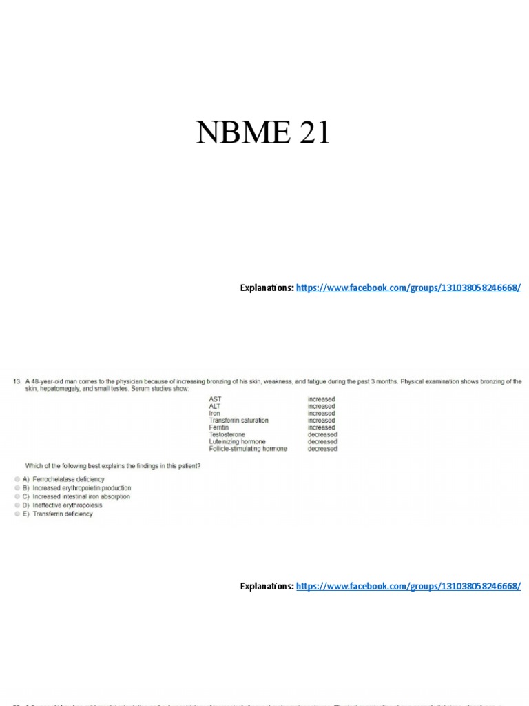 NBME 21 BLOCK 1-4 (No Answers Version) | PDF
