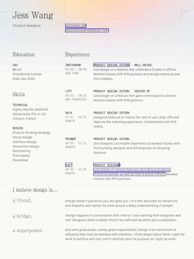 Wang, Jess - 2023 Resume PDF | PDF