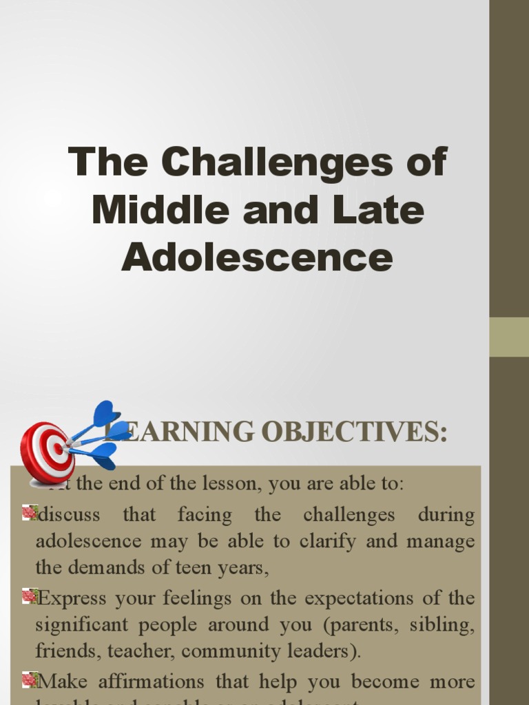 Challenges in Middle & Late Adolescence | PDF | Adolescence | Identity ...