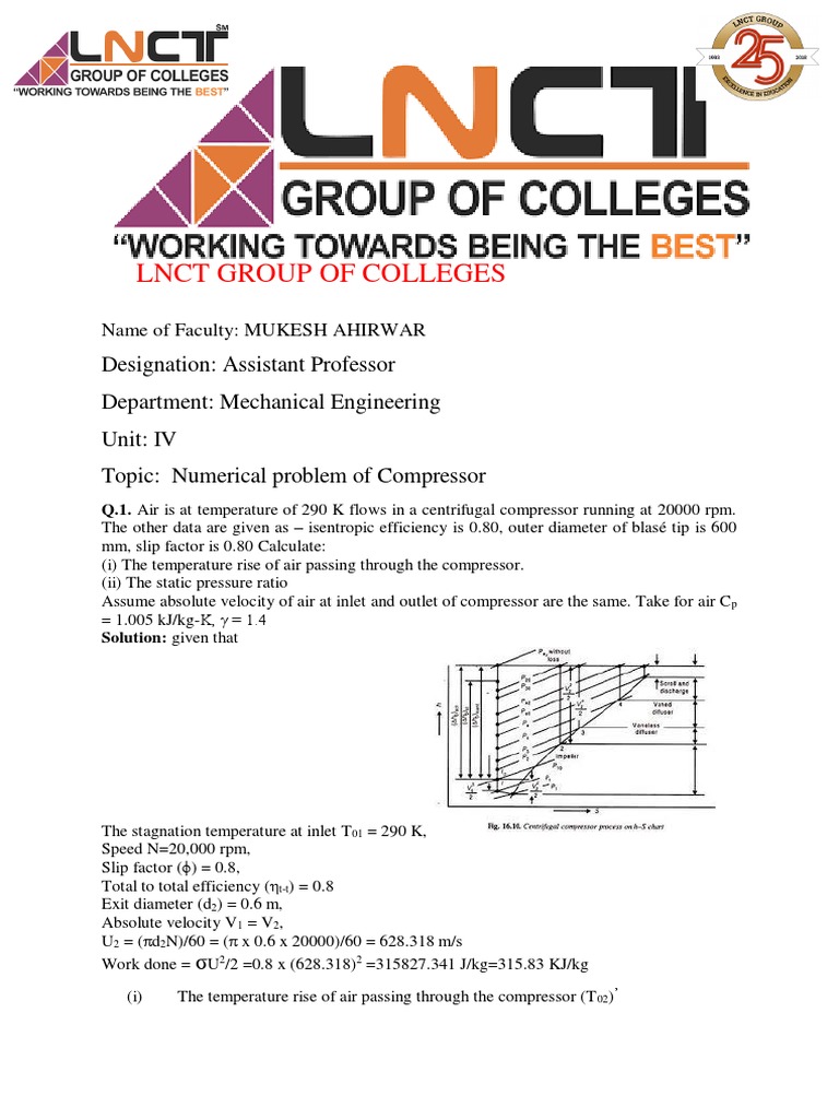 COMPRESSOR CALCULATIONS | PDF | Gases | Mechanics