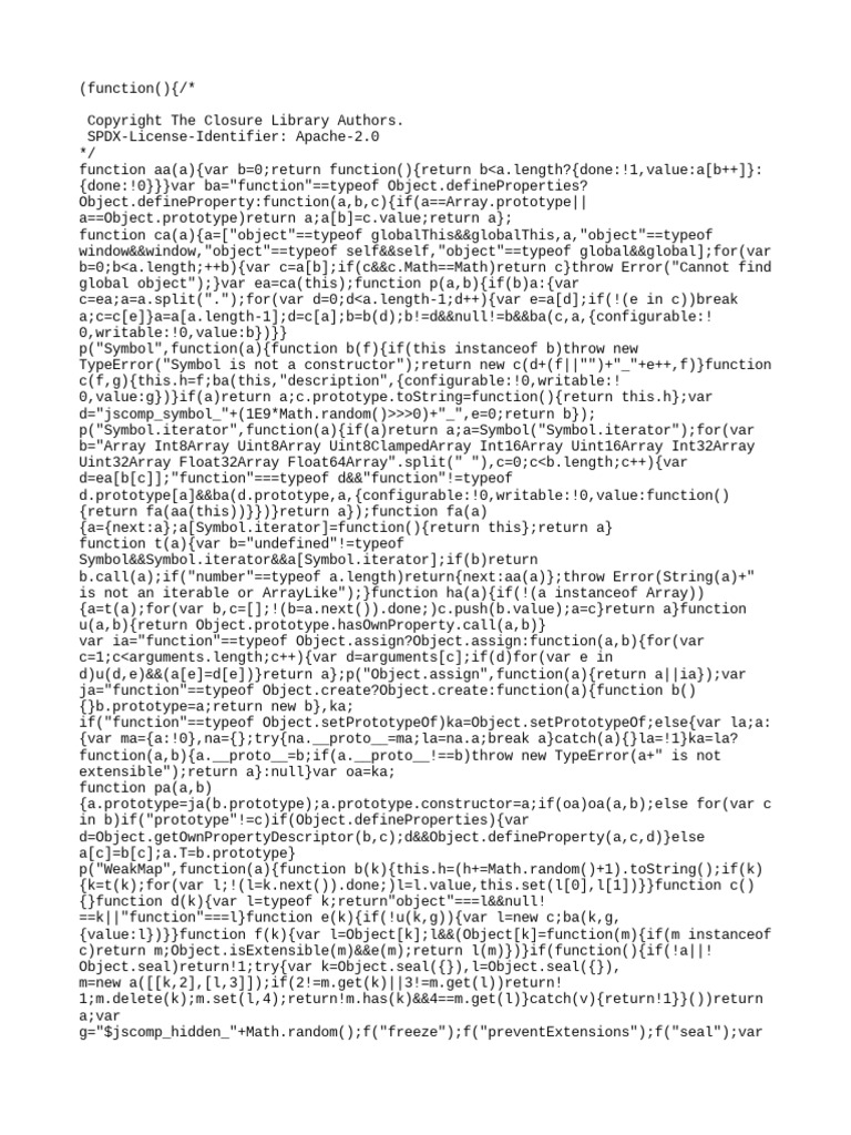 An Analysis of the Closure Library Symbol and Iterator Polyfill Functions | PDF | Computing ...
