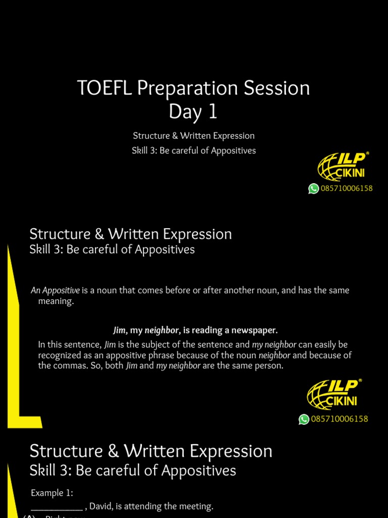 Day1 (3) Toefl Prep | PDF | Verb | Subject (Grammar)