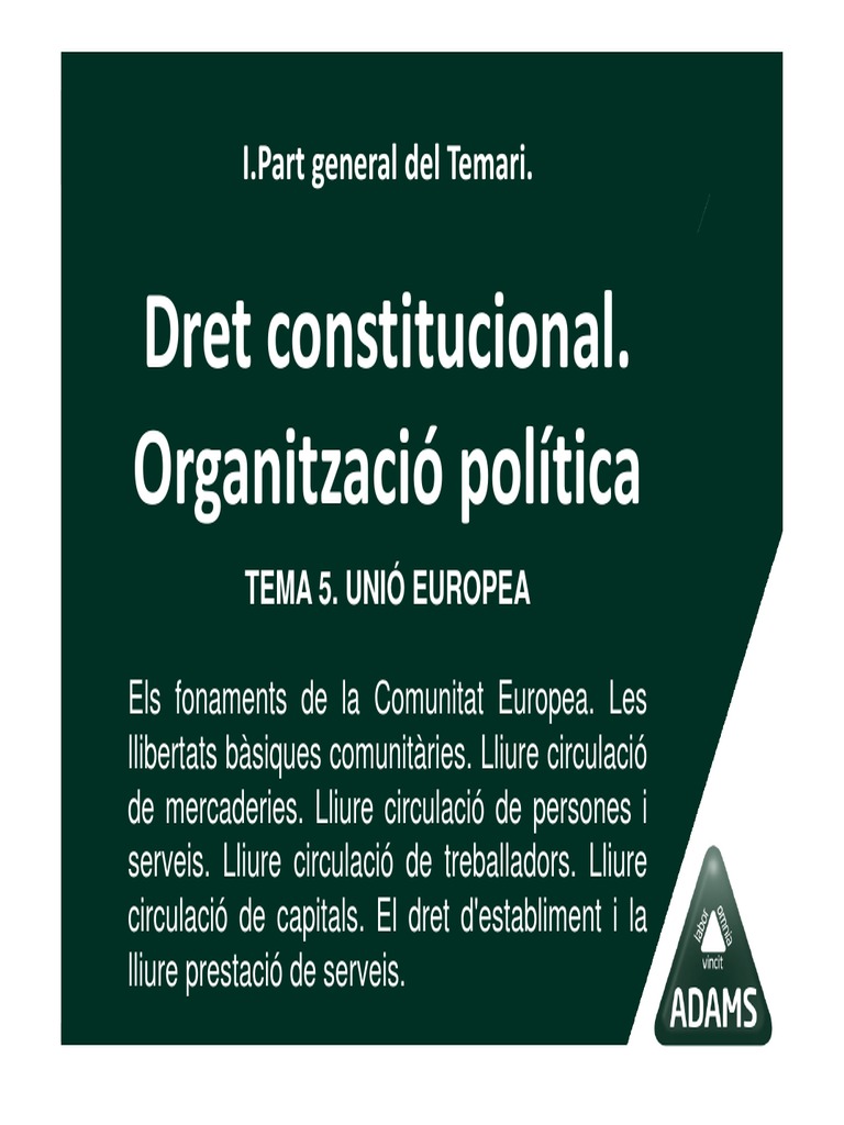 Tema 1 Dret Const Org Politica Ue | PDF