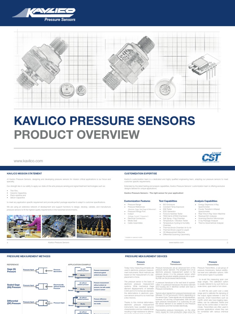 Kavlico Productoverview | PDF | Pressure Measurement | Sensor