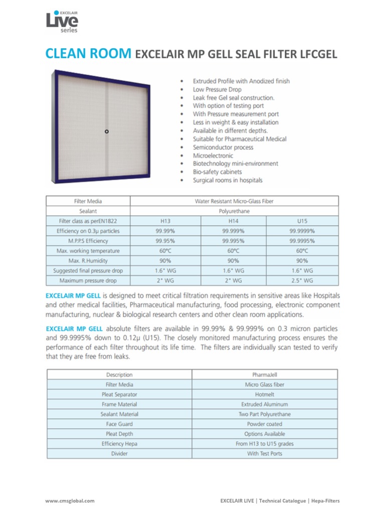 High-Efficiency Particulate Air (HEPA) Gel Seal Filter for Clean Room ...