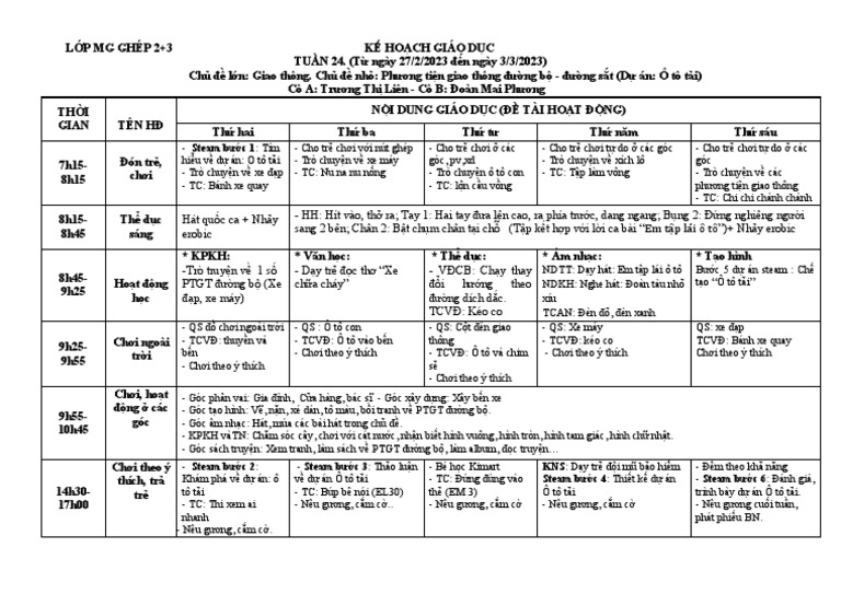 24. KHGD tuần 24 Phương | PDF