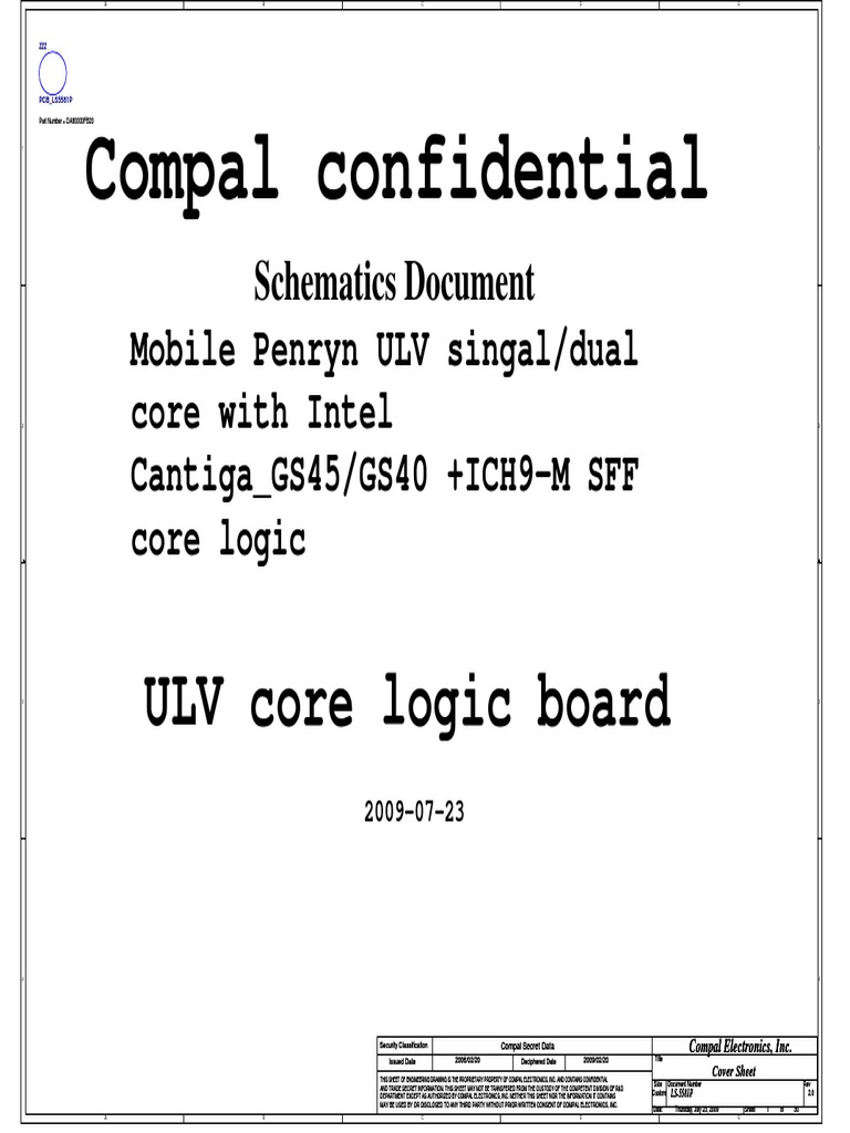 Compal Electronics Confidential Schematics | PDF | Usb | Classified ...