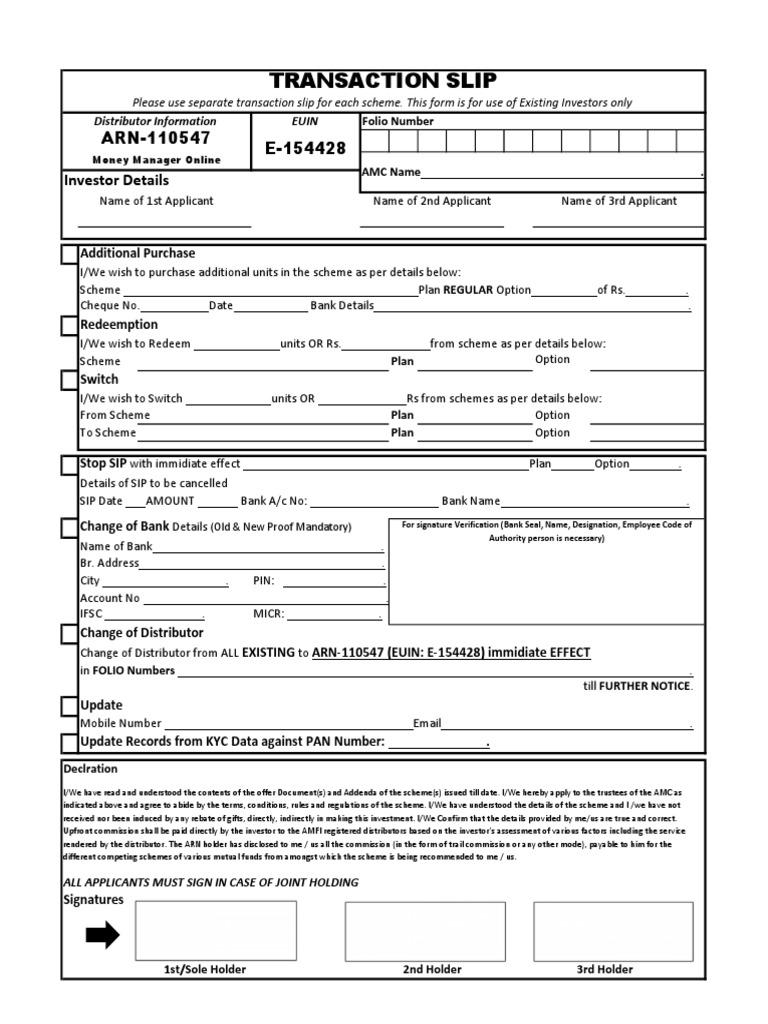Transaction Slip: E-154428 ARN-110547 | PDF | Banks | Cheque