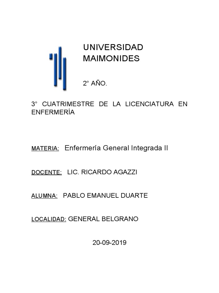 TP Enf Gral e Integrada Ii | PDF | Enfermería | Diagnostico medico