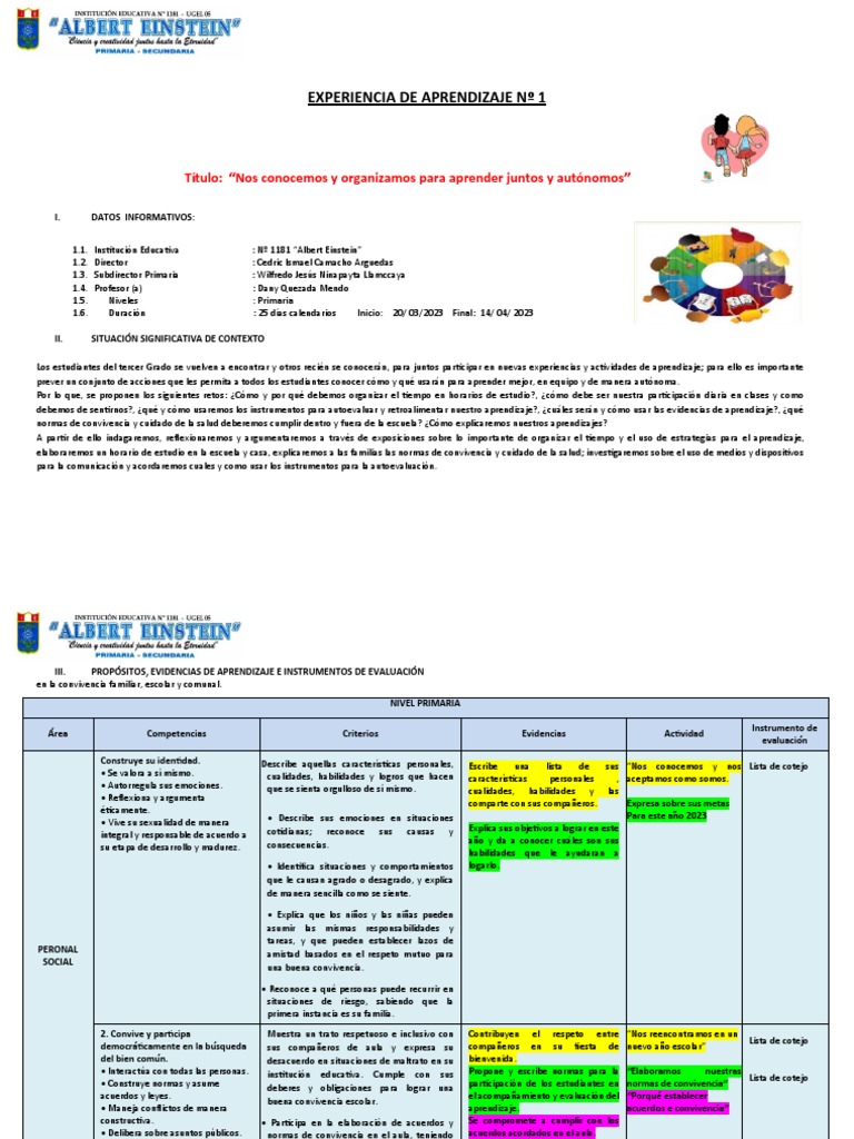 Proyecto 1 Dany | PDF | Aprendizaje | Evaluación