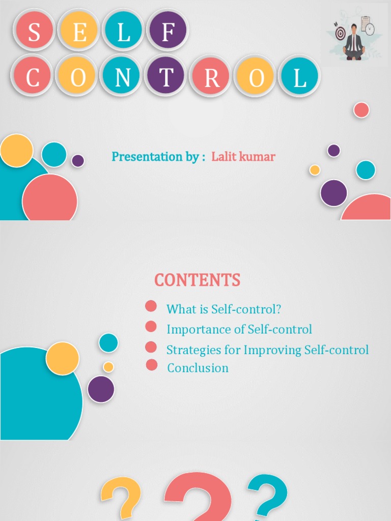 Self Control | PDF | Self-Management | Self Control
