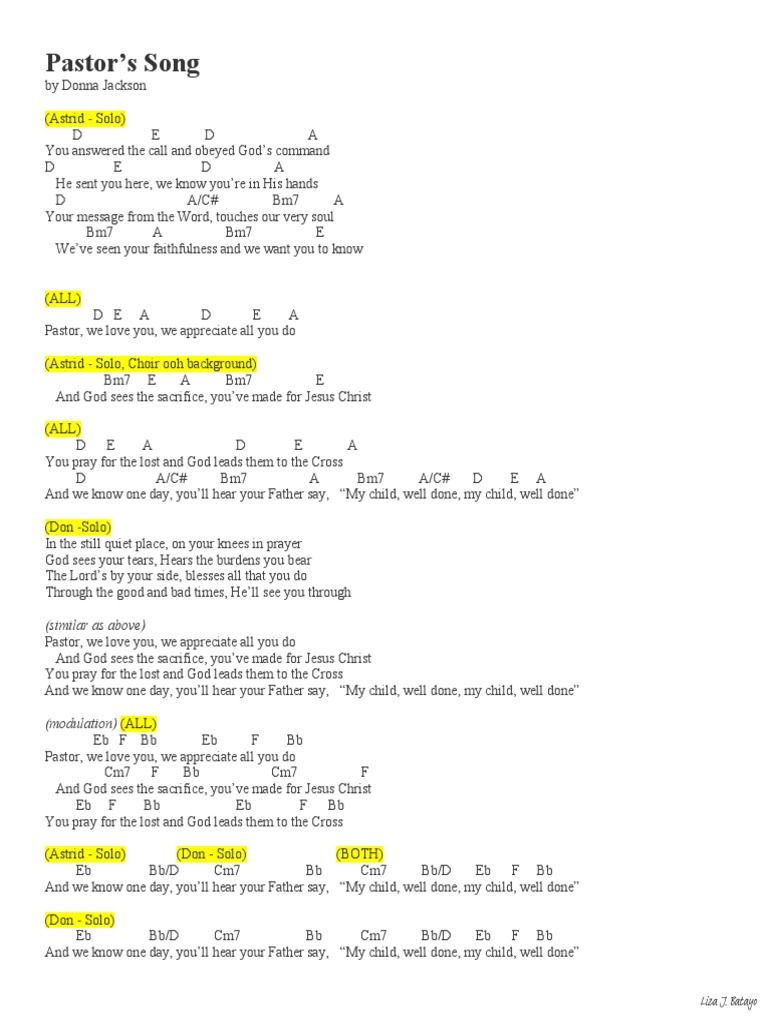 Pastor's Song | PDF