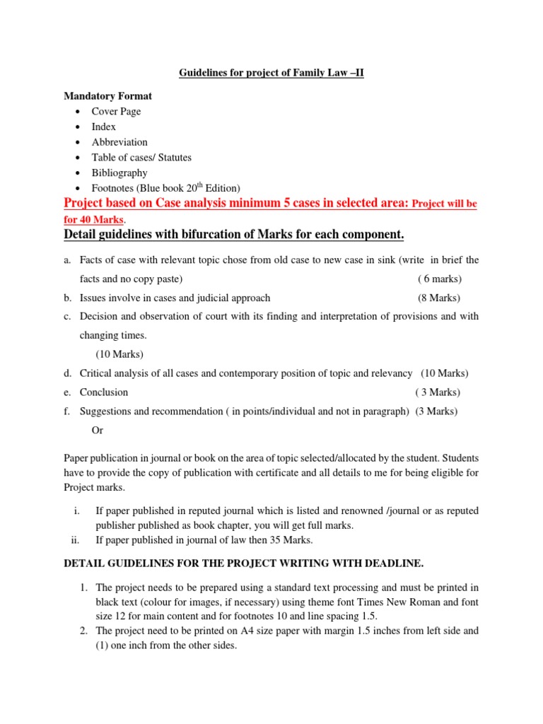 Guidelines of Project | PDF | Books | Writing