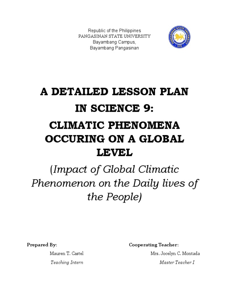 Global Climate Phenomena Lesson Plan | PDF | Climate Change ...